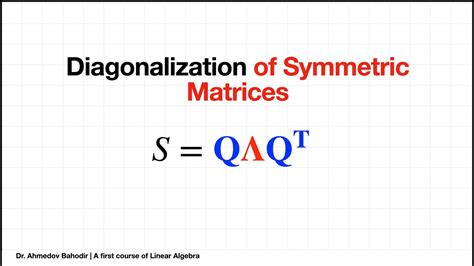 diagonalization of symmetric matrices what is a symmetric matrix what is an orthogonal matrix