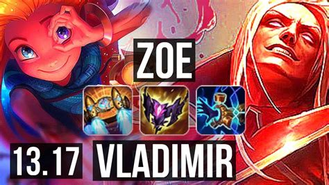 Zoe Vs Vladimir Mid Rank Zoe Solo Kills Godlike Tr