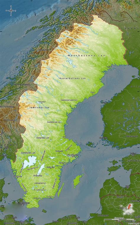 Sweden Physical Map Sweden Map Geography Physical Political City