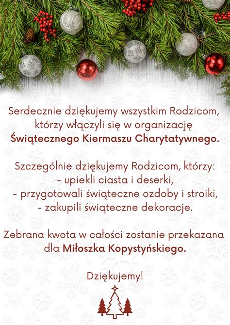 Podziękowania za udział w kiermaszu Gminny Żłobek w Kleszczowie
