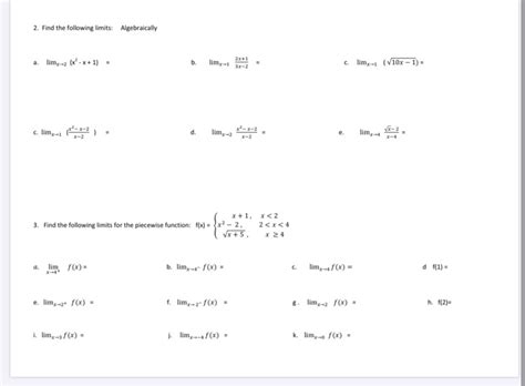 solved use the graph to find the limits or value of the