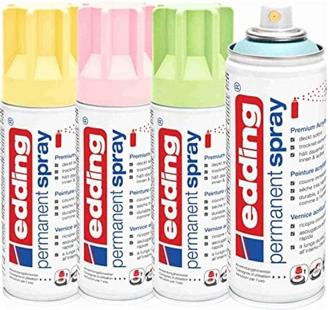 Permanent Spray edding 5200 Pastell Set 4x200ml Grün Blau Rosa Gelb