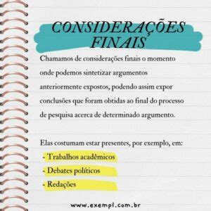 Exemplos De Considera Es Finais Saiba Como Fazer E Confira Modelos