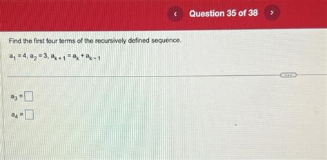 solved find the first four terms of the recursively defined