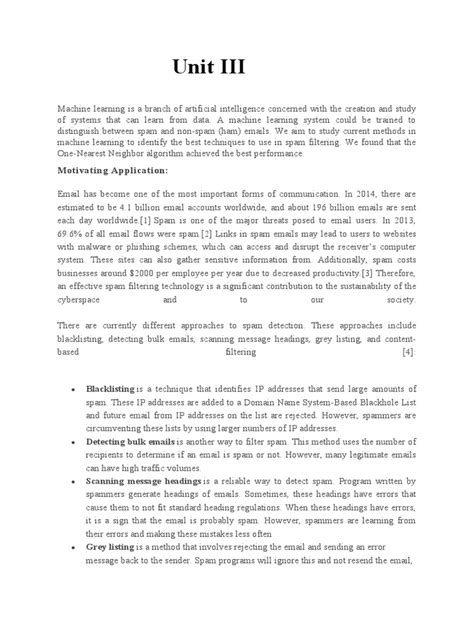 unit iii pdf statistical classification email spam