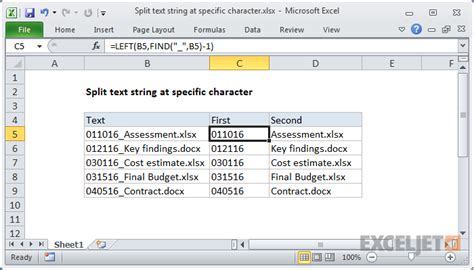 split text string at specific character