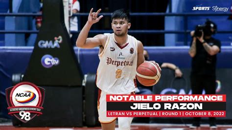 NCAA Season 98 Notable Performance Jielo Razon Letran Vs Perpetual