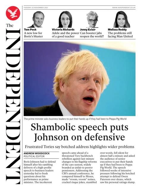 Independent Front Page 23rd Of November 2021 Tomorrow S Papers Today