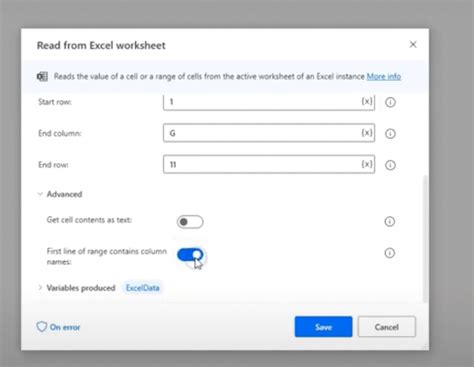 how to loop through each row in an excel file in microsoft power automate for desktop