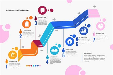 Plantilla De Infograf A De Hoja De Ruta Plana Vector Gratis