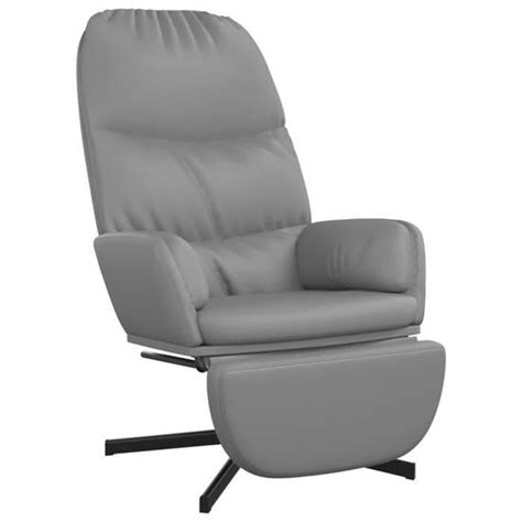 Omabeta Fauteuils Chaise De Relaxation Avec Tabouret Gris Similicuir
