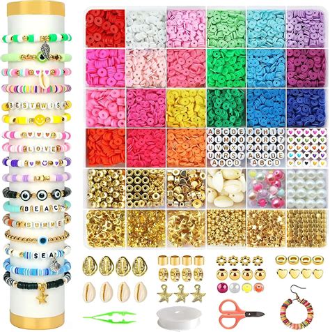 Zepitniy 6200 Pièces Perles Plates pour Bracelet 6mm kit Perles Plates丨