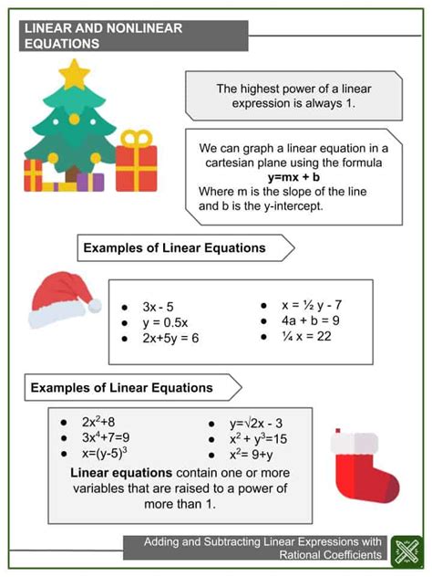 adding and subtracting linear expressions worksheet