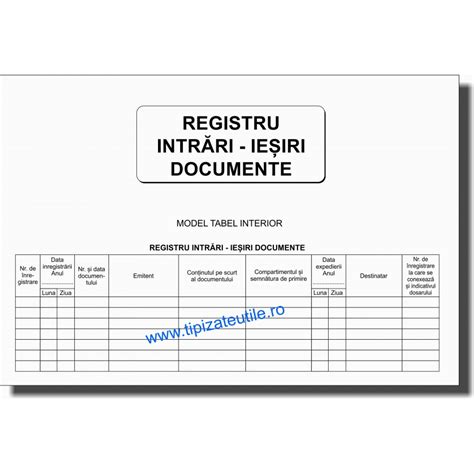 Registru Intrari Iesiri Documente 100 File Model 2