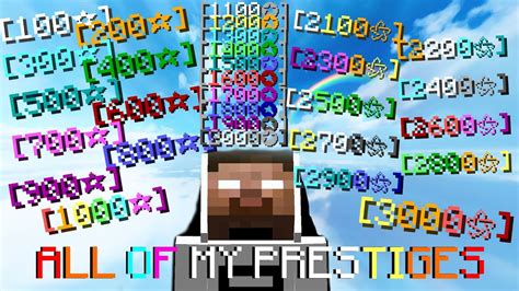 ALL Of My BEDWARS PRESTIGES 100 3000 STARS YouTube