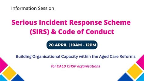 Serious Incident Response Scheme Sirs Code Of Conduct