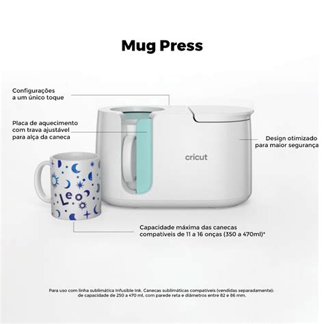 Máquina Prensa Térmica de Canecas Mug Press Cricut
