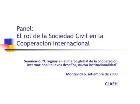 PPT Panel El rol de la Sociedad Civil en la Cooperación