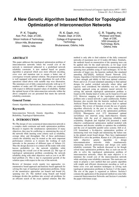 pdf a new genetic algorithm based method for topological optimization of interconnection networks