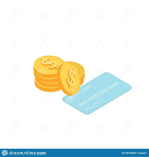 Moedas De Ouro E Cart o De Cr dito Ilustração do Vetor Ilustração de