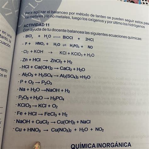 Balancea las siguientes ecuaciones químicas ayudaaa porfavor Brainly lat