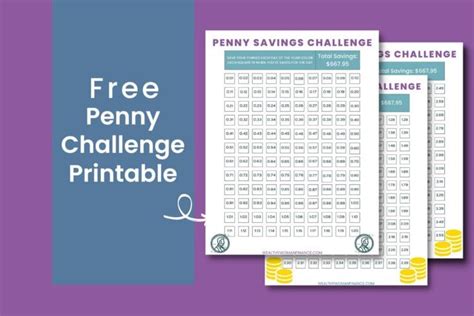 Free Penny Savings Challenge Printable To Save 600