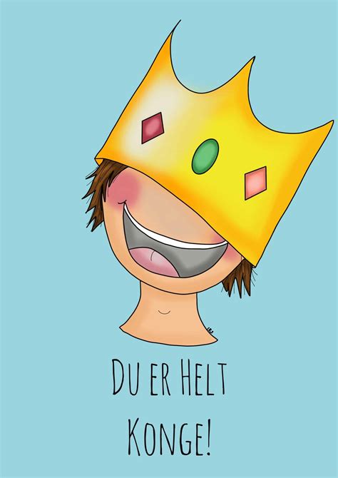 Gratulasjonskort Konge Lykketegning Illustrat R