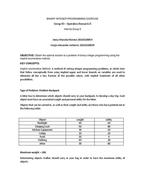 exercise binary integer programming pdf mathematical optimization algorithms and data