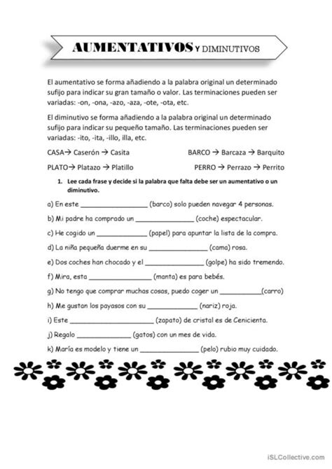 4 Sufijos Español ELE hojas de trabajo pdf doc