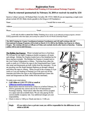 Fillable Online Oregon 4h Oregonstate Registration Form Oregon State