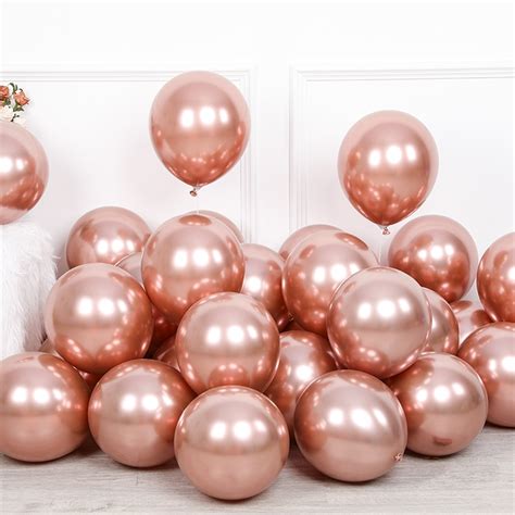 25 Unidades Balão Bexiga 5 Polegadas Rose Gold Cromado Metalizado