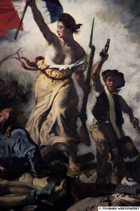 Visite par c215 au louvre la Liberté guidant le Peuple d Eugène Delacroix