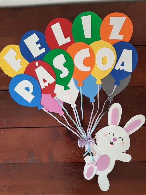 Painel Coelhinho da Páscoa balões em eva Elo7