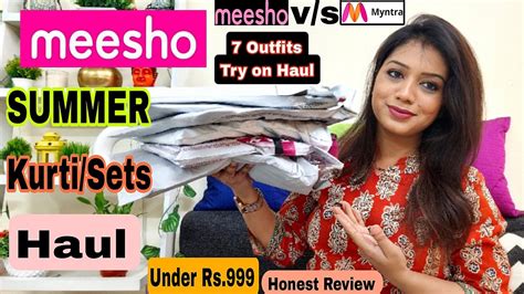 Meesho Kurti Kurta Set Haul Starting Rs 150 Summer Kurti Haul
