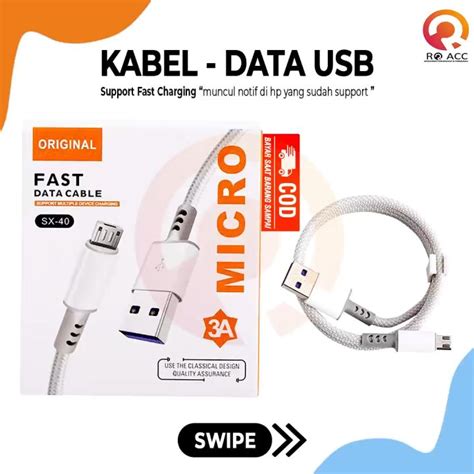 RO ACC KABEL DATA CHARGER USB MICRO TIPE TYPE C IOS 3IN1 FAST