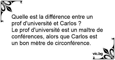 Quelle Est La Diff Rence Entre Un Prof D Universit Et Carlos