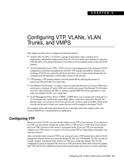 configuring vtp vlans vlan trunks and vmps pdf network switch computer mediated