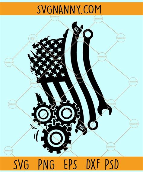 Mechanic American Flag SVG US Mechanic Logo Svg Handyman Svg