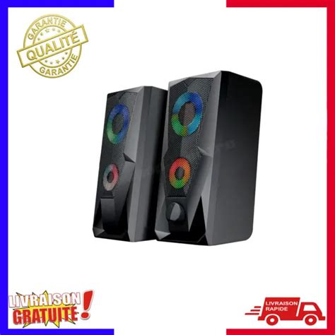 MINI HAUT PARLEUR PC RGB Enceinte PC USB 2 0 Système de Stéréo Gaming