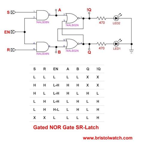 Tutorial NOR Gate SR Latch Circuit