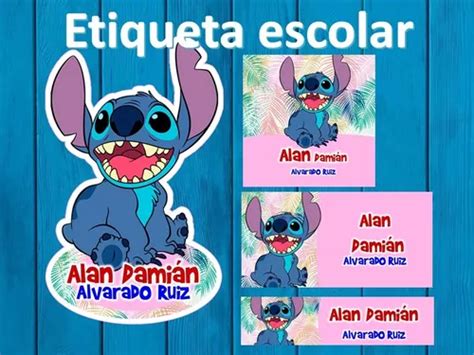 10 Etiquetas Escolares De LILO STITCH GRATIS Para Editar