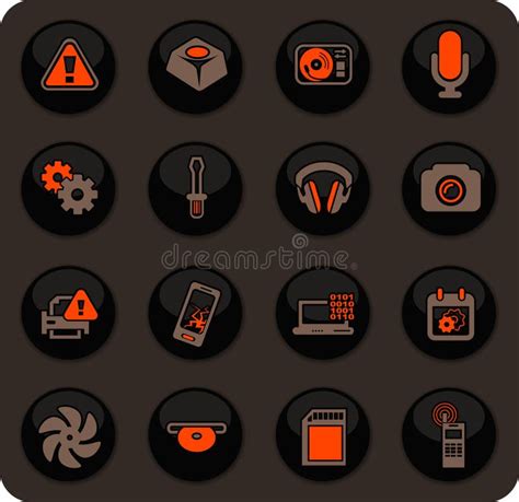 Iconos De La Reparaci n De La Electr nica Fijados Ilustración del