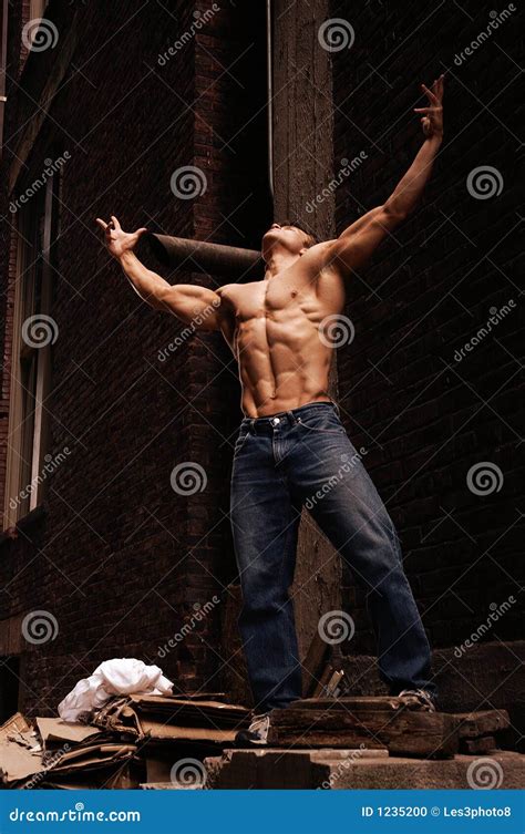 Nude Dude Naked Surfer Statue Huntington Beach Ca Stock Photo