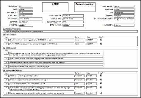 Sample Capa Form