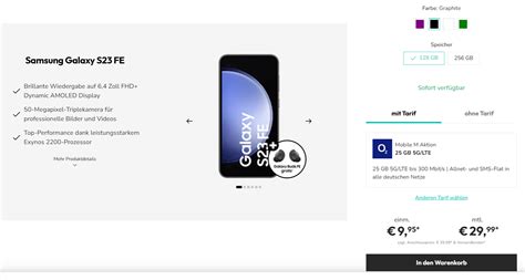 Sparhandy Samsung Galaxy S23 FE Samsung Buds FE O2 Mobile M 25 GB