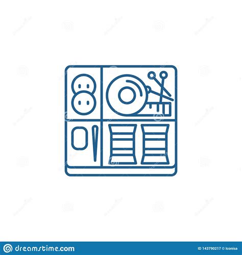 L Nea Concepto Del Equipo De Costura Del Icono S Mbolo Plano Del Vector