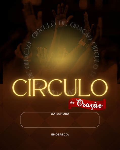 Cartaz Círculo de oração Campanha de oração Oração letra Cartaz