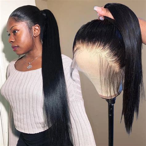 360 Lace Frontal Human Hair Wigs Pre Plucked For Black Women Straight