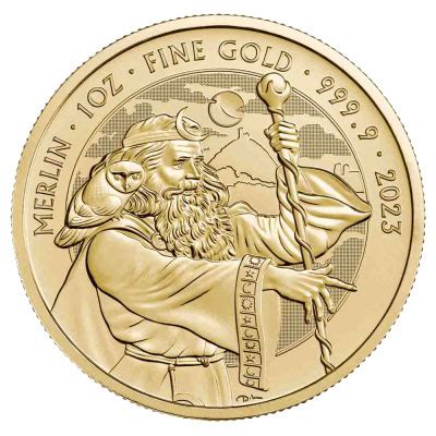 Monedas De Oro Variadas Moneda De Oro Mitos Y Leyendas Merlin 2023 1 Oz
