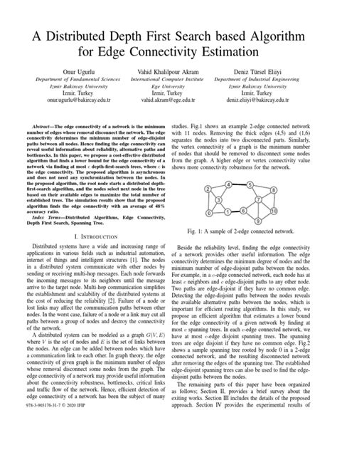 a distributed depth first search based algorithm for edge connectivity estimation pdf vertex